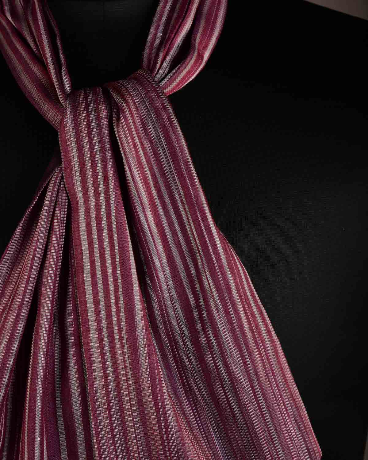 Variegated Mahogany Dual Sided Handwoven Silk Wool Ascot Tie