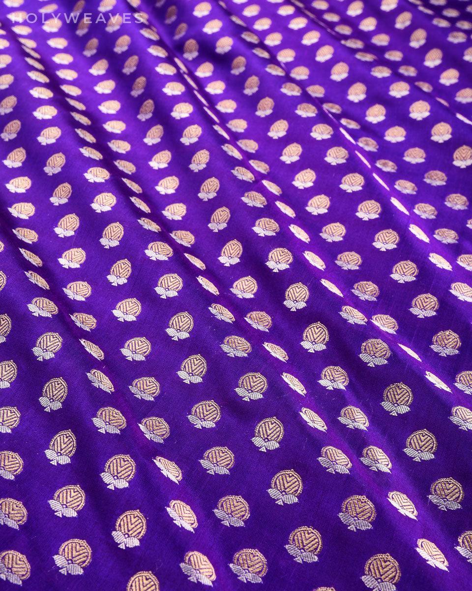 Purple Banarasi Alfi Sona Rupa Buti Cutwork Brocade Handwoven Katan Si